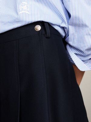 Geplooide Minirok Met Embleem Blauw Tommy Hilfiger