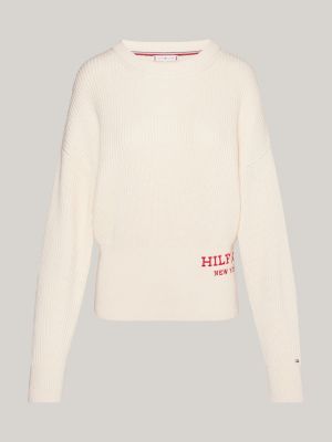 Gebreide Trui Met Monotype Logo Geel Tommy Hilfiger