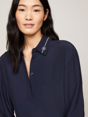 Knielanges Polokleid Mit Th Monogramm Blau Tommy Hilfiger