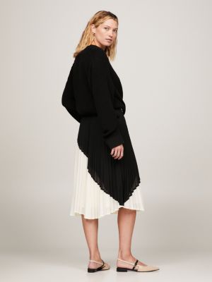 Geplooide Flare Midirok Met Colour Blocking Wit Tommy Hilfiger