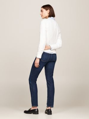 Relaxed Fit Pullover Mit Mini Zopfstrickmuster Weiß Tommy Hilfiger