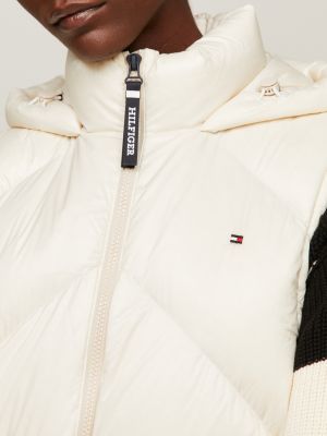 Wattierte Steppweste Mit Kapuze Beige Tommy Hilfiger