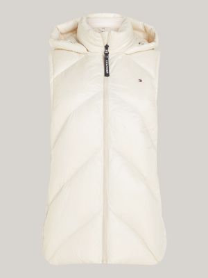 Chevron Quilted Bodywarmer Met Capuchon Beige Tommy Hilfiger