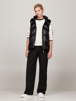 Chevron Quilted Bodywarmer Met Capuchon Zwart Tommy Hilfiger