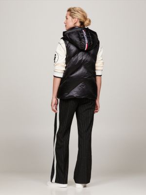 Chevron Quilted Bodywarmer Met Capuchon Zwart Tommy Hilfiger