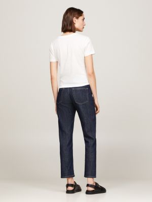 Slim Fit T Shirt Mit Archive Track Logo Weiß Tommy Hilfiger
