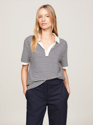 Open Placket Relaxed Polo | White | Tommy Hilfiger
