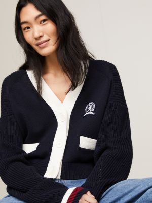 Relaxed Vest Met Signature Streep En Embleem Blauw Tommy Hilfiger