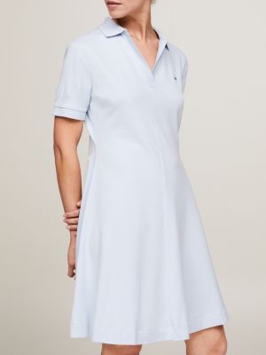 Gestreiftes Polokleid Mit Knopfloser Leiste Blau Tommy Hilfiger