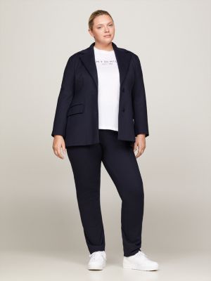 Curve Elevated Slim Fit Hose Aus Strick Blau Tommy Hilfiger