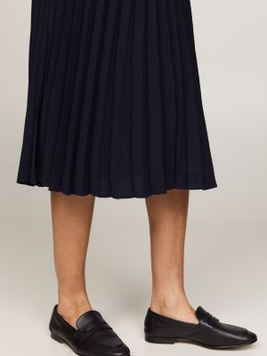 Midi Polokleid Mit Falten Blau Tommy Hilfiger