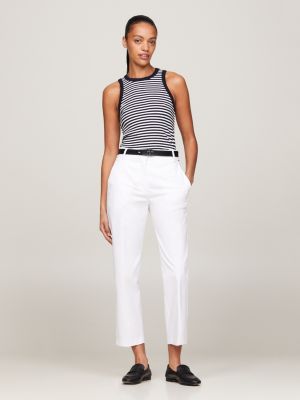 Stripe Ribbed Tank Top White Tommy Hilfiger