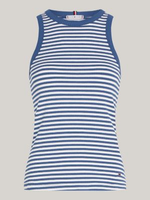 Stripe Ribbed Tank Top White Tommy Hilfiger