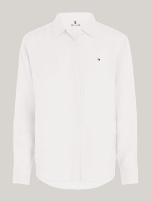 Camisa De Lino Con Corte Amplio Blanco Tommy Hilfiger