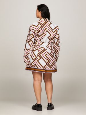 Tommy X Pendleton Curve Hemdkleid Mit Th Monogramm Print Und Valley