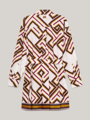 Tommy X Pendleton Curve Hemdkleid Mit Th Monogramm Print Und Valley