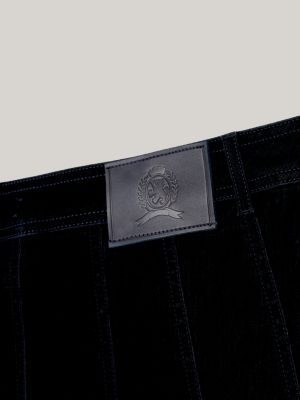 Curve Fluwelen Geplooide Denim Minirok Blauw Tommy Hilfiger