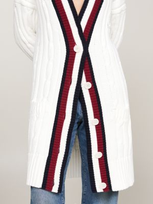 Vestjurk Met Embleem En Signature Streep Wit Tommy Hilfiger