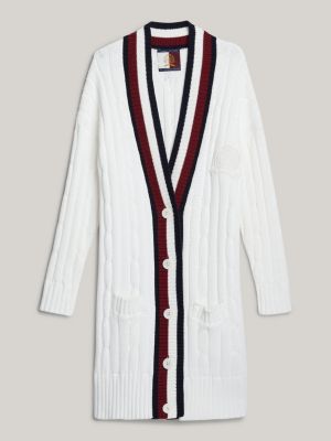Vestjurk Met Embleem En Signature Streep Wit Tommy Hilfiger