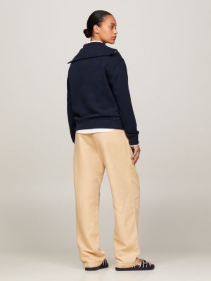 Sweatshirt Met Rits En Monotype Logo Blauw Tommy Hilfiger