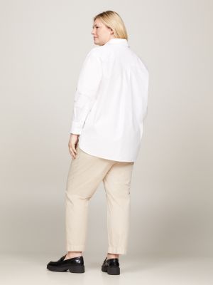 Curve Oversized Overhemd Met Opgezette Zak Wit Tommy Hilfiger