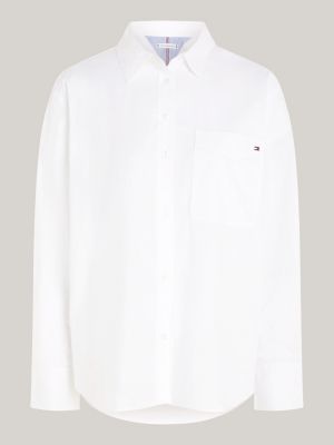 Curve Oversized Overhemd Met Opgezette Zak Wit Tommy Hilfiger