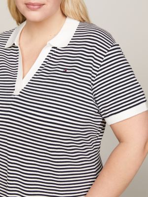 Sukienka Curve Z Kołnierzykiem Polo Niebieski Tommy Hilfiger
