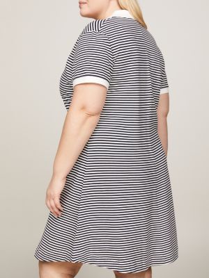 Sukienka Curve Z Kołnierzykiem Polo Niebieski Tommy Hilfiger