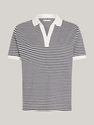 Curve Stripe Relaxed Fit Polo White Tommy Hilfiger