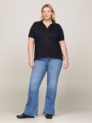 Curve Relaxed Fit Poloshirt Mit Streifen Blau Tommy Hilfiger