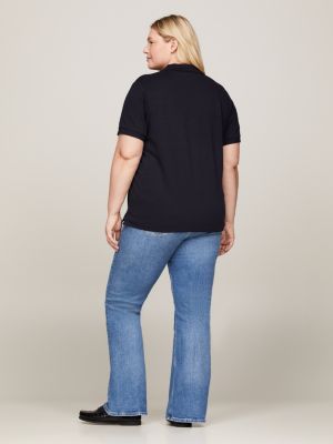 Curve Relaxed Fit Poloshirt Mit Streifen Blau Tommy Hilfiger