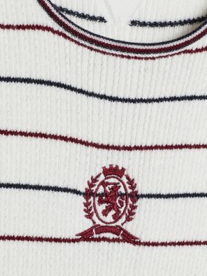 Crest Stripe Mini Cable Knit Tank Top White Tommy Hilfiger