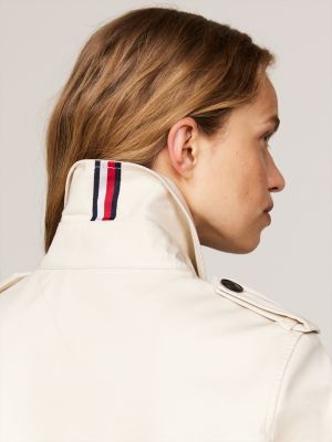Single Breasted Short Trench Coat Beige Tommy Hilfiger
