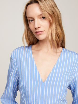 Stripe Fit And Flare Mini Dress Blue Tommy Hilfiger