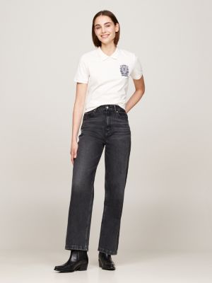 Polo Con Escudo Th Bordado Blanco Tommy Hilfiger