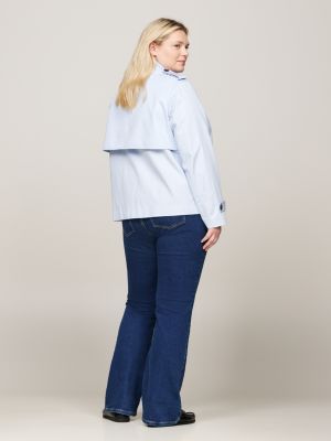 Curve Single Breasted Short Trench Coat Blue Tommy Hilfiger