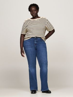 Curve T Shirt Met Boothals Blauw Tommy Hilfiger